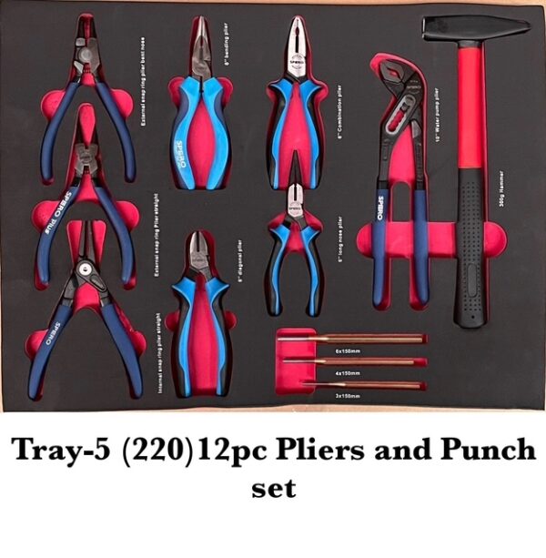 Tray-5 (220) 12pc Pliers & Punch Set | E-weal