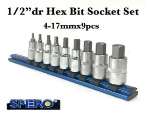 Spero-Hex Bit Socket Magnet Rail Set 1/2″Dr.x9pc m/m | E-weal
